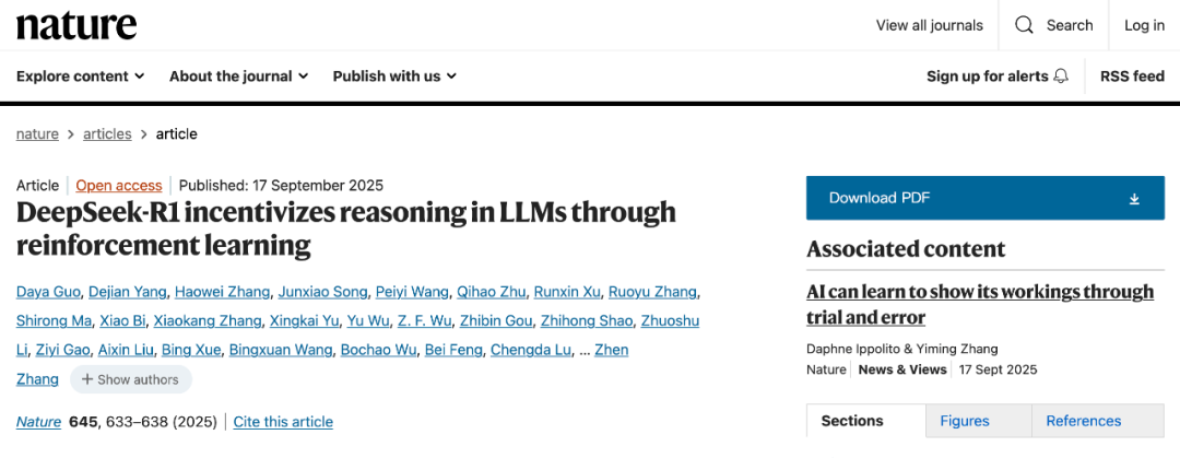 登上《自然》！DeepSeek-R1训练方法发布